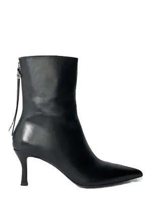 Maje Leather Ankle Boots - Black