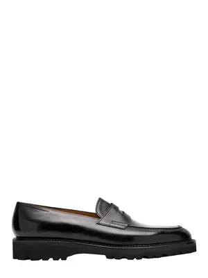 John Lobb Lopez Leather Penny Loafers - Black