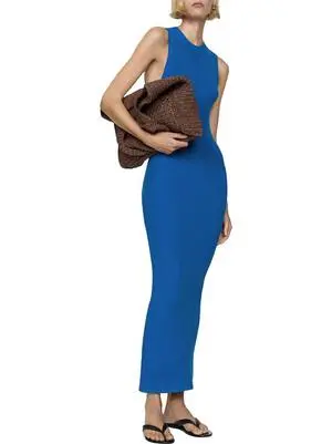 Mango MANGO Sleeveless Maxi Sweater Dress Vibrant Blue