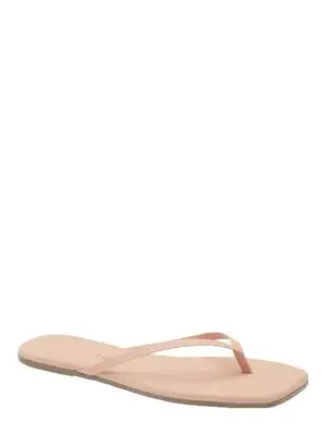 Tkees TKEES Lily Square Toe Flip Flop Beige Beach