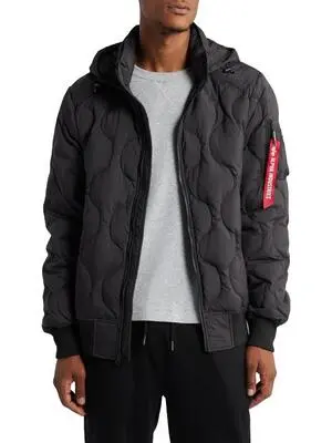 Alpha Industries Lightweight Quilted Down Jacket - Black