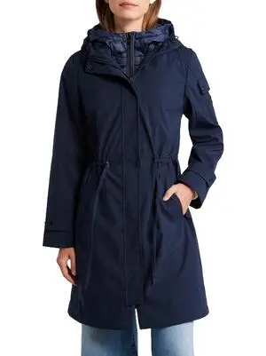 Sam Edelman Hooded Longline Parka - Navy