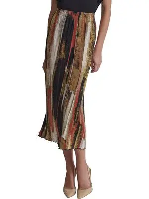 Dkny Print Plissé Skirt - Paint Stroke