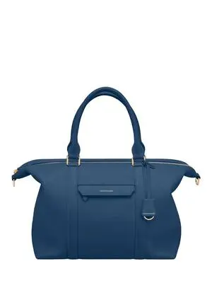 MAISON DE SABRE Large Leather Weekender Bag - Pacific Blue