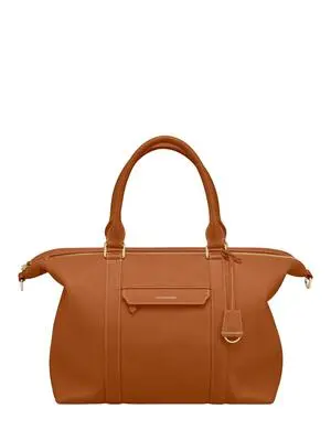 MAISON DE SABRE Large Leather Weekender Bag - Pecan Brown