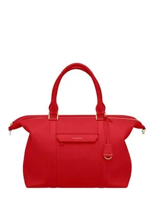 MAISON DE SABRE Large Leather Weekender Bag - Pomegranate Red