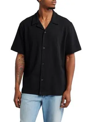 Bp. Waffle Knit Camp Shirt Black