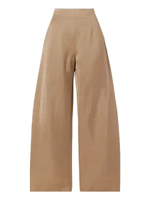 CORTANA Gloria Dupioni Wide-leg Pants - Neutrals