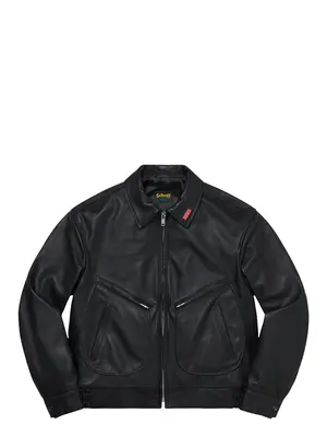 Supreme X Schott Leather Work Jacket - Black