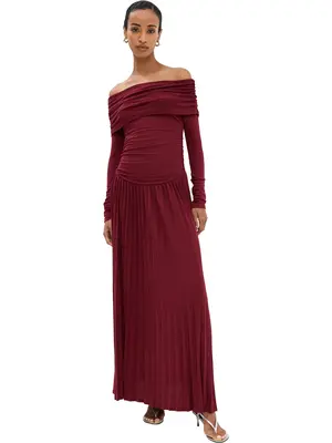 Lioness Field Of Dreams Maxi Dress - Burgundy