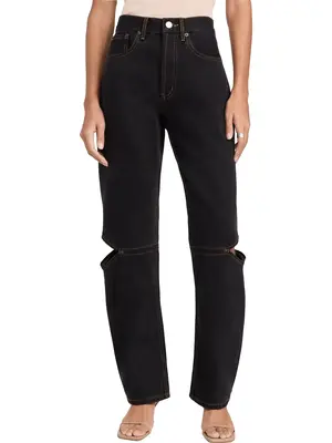 Still Here Cowgirl Straight Leg Jeans - Washed Black