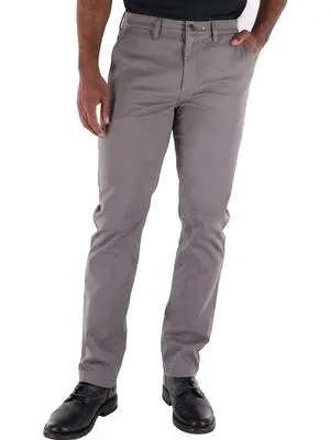 DEVIL-DOG DUNGAREES Flat Front Stretch Cotton Chinos - Lt Grey