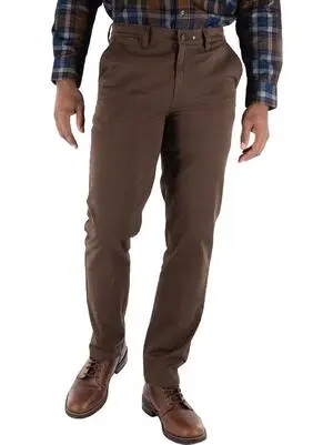 DEVIL-DOG DUNGAREES Flat Front Stretch Cotton Chinos - Dark Roast
