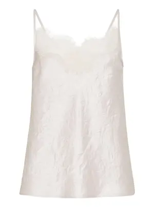 Whistles Lace-trim Satin Cami - Cream
