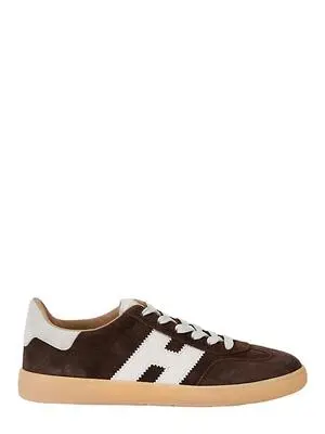 Hogan Serrated-logo Suede Low-top Trainers - Brown/oth