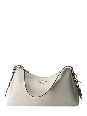 Prada Aimée Large Leather Shoulder Bag - White