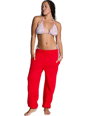 Pink PINK By Frankies Bikinis Mae Sweatpants Red
