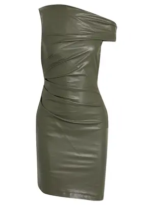 Helmut Lang One-shoulder Mini Dress - Army Green