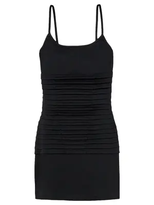 DION LEE Ribbed Cotton-jersey Mini Dress - Black