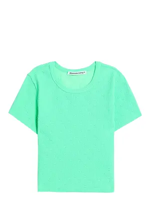 Alexander Wang Cropped Jacquard-knit Top - Mint