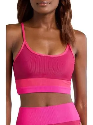 Beach Riot Eva Colorblock Bikini Top - Sorbet Red