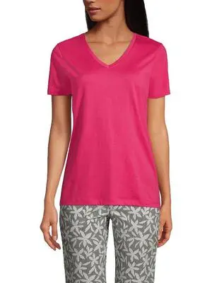 LANDS' END Supima Cotton V-neck T-shirt - Simply Pink