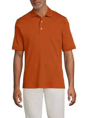 LANDS' END Short Sleeve Cotton Supima Polo Shirt - Desert Clay