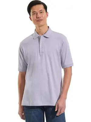 LANDS' END Short Sleeve Cotton Supima Polo Shirt - French Purple Heather