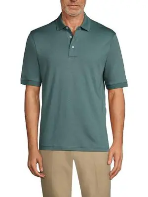 LANDS' END Short Sleeve Cotton Supima Polo Shirt - Tourmaline
