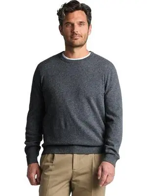 LANDS' END Fine Gauge Cashmere Sweater Charcoal Heather