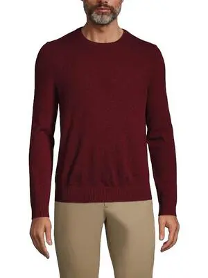 LANDS' END Fine Gauge Cashmere Sweater Mulled Wine Heather