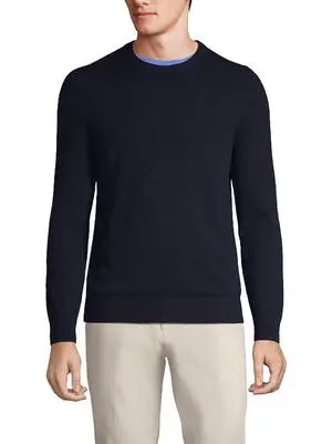 LANDS' END Fine Gauge Cashmere Sweater Radiant Navy