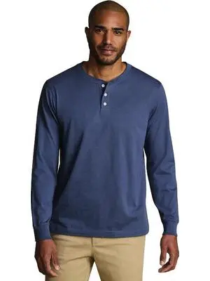 LANDS' END Super-t Long Sleeve Henley Shirt