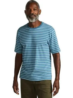 LANDS' END Super-t Short Sleeve T-shirt Soft Peacock/blue Stripe