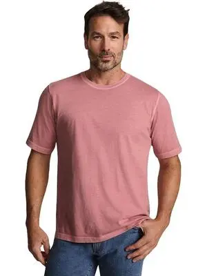 LANDS' END Super-t Short Sleeve T-shirt Washed Coral Clay Garment Dye