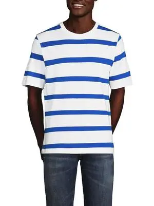 LANDS' END Super-t Short Sleeve T-shirt White/nautical Blue Stripe