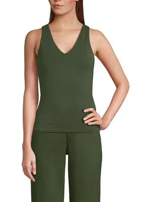 LANDS' END Lands' End Slender Tank Top Estate Green
