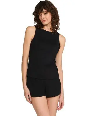 LANDS' END Dd-cup Chlorine Resistant Square Neck Tankini Top - Black