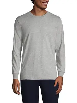 LANDS' END Super-t Long Sleeve T-shirt - Gray Heather