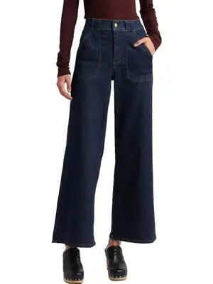 FRAME Modern High-waist Wide-leg Jeans - Rinse