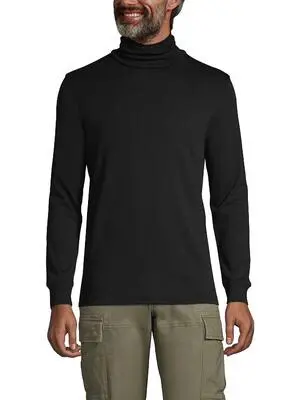 LANDS' END Cotton Supima Turtleneck - Black