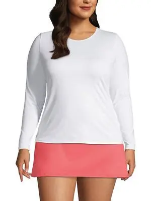 LANDS' END Crew Neck Long Sleeve UPF 50 Swim Tee
