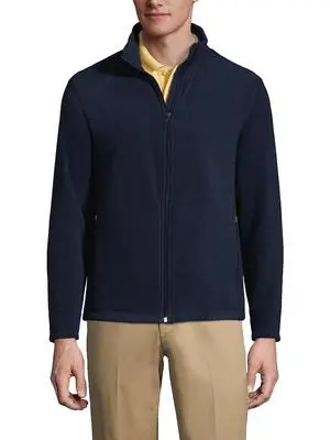 LANDS' END Full-Zip Mid-Weight Fleece Jacket Classic Navy