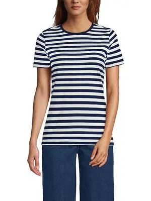 LANDS' END Lands' End Relaxed Supima Cotton Crew Neck T-Shirt
