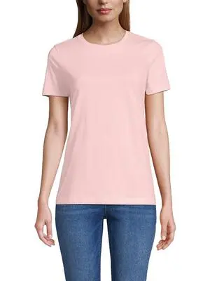 LANDS' END Supima Cotton Crewneck T-shirt - Sea Salt Pink