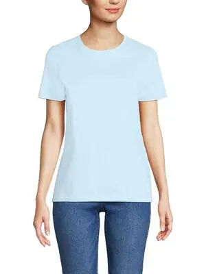 LANDS' END Supima Cotton Crewneck T-shirt - Soft Ice Blue