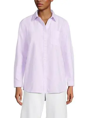 LANDS' END Oxford Shirt - Pale Whisper Lilac