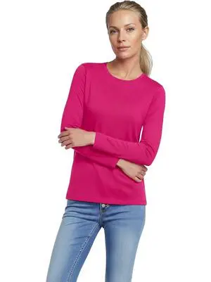 LANDS' END Lands' End Relaxed Supima Cotton Long Sleeve Crew Neck T-Shirt