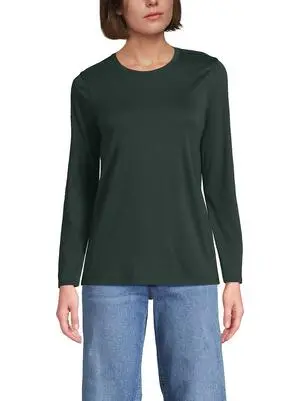 LANDS' END Supima Cotton Long Sleeve Crewneck T-Shirt