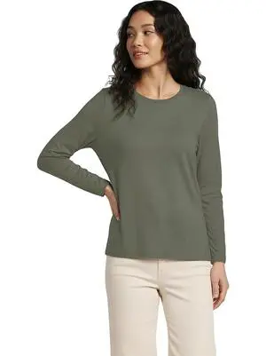 LANDS' END Relaxed Supima Cotton Long Sleeve Crew Neck T-shirt - Sage
